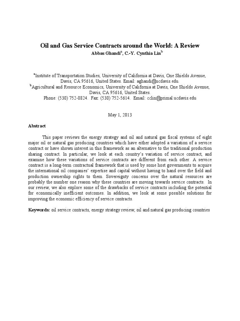 Oil and Gas Service Contracts around the World copia.pdf | Petroleum ...