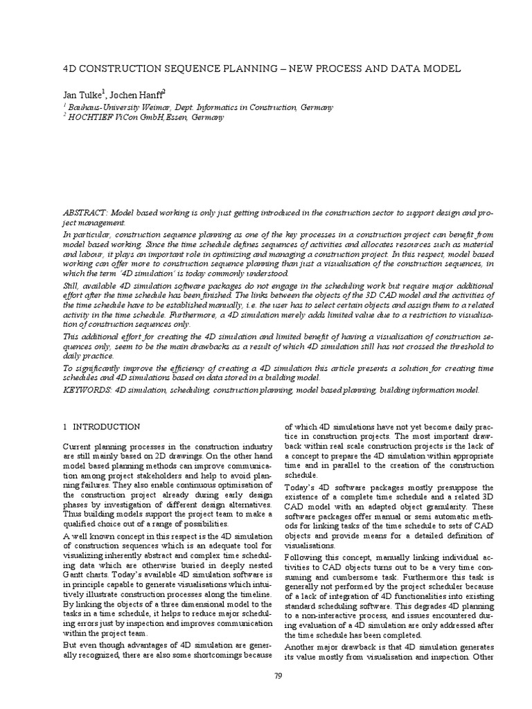 4D Construction Planning Model | PDF | Computer Aided Design | Computer ...