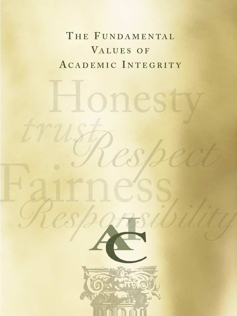 Fundamental Values of Academic Integrity | PDF | Academic Integrity ...