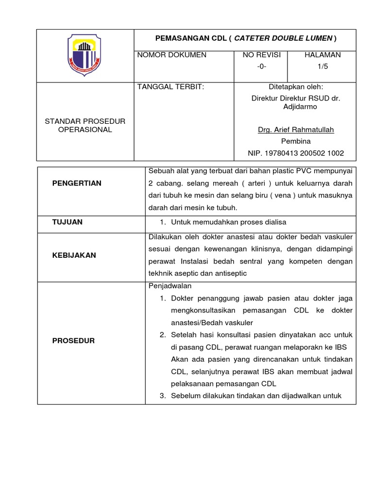 Spo Pemasangan CDL 2018 | PDF