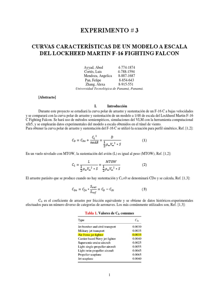 Borrador LAB 3 | PDF | Quitarse | Túnel de viento