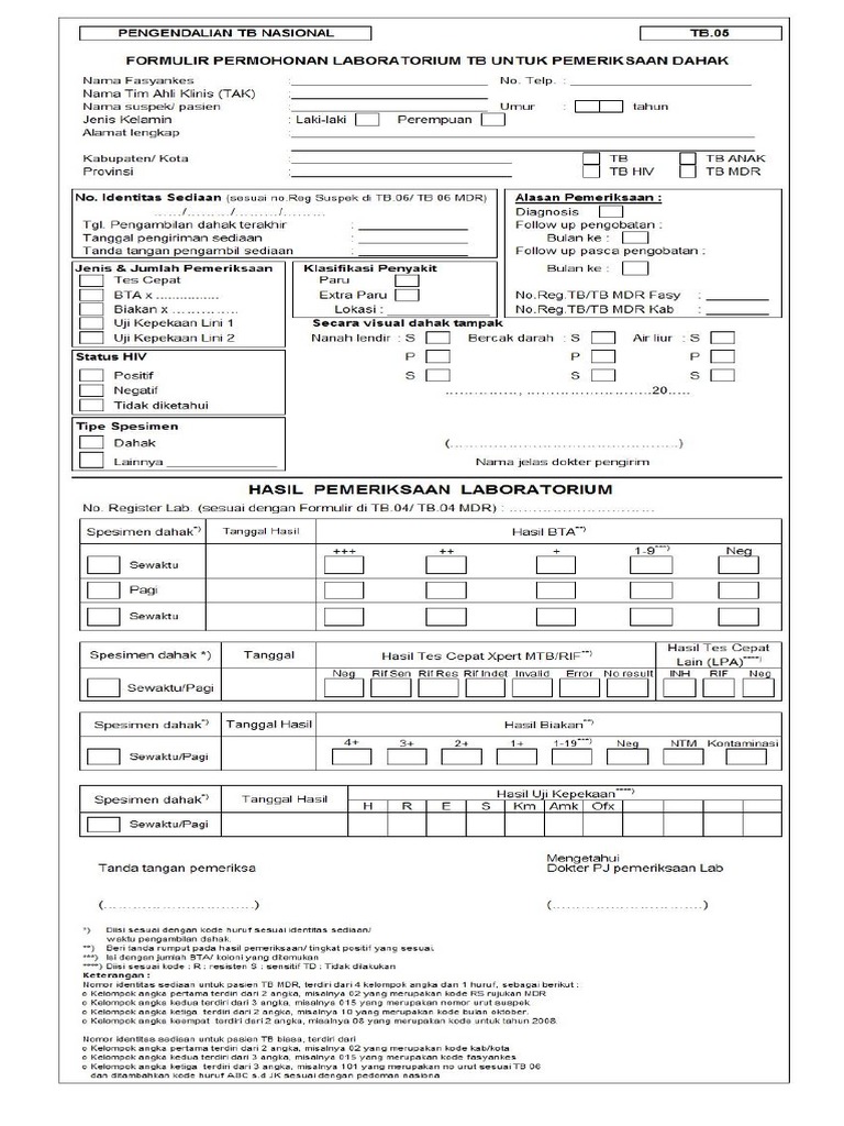 Formulir TB 05 | PDF