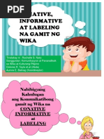Grade 11 - Conative, Informative at Labeling Na Gamit NG Wika | PDF