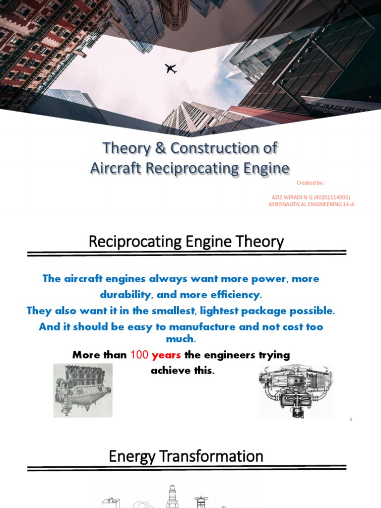 Theory & Construction of Aircraft Reciprocating Engine | PDF | Internal ...
