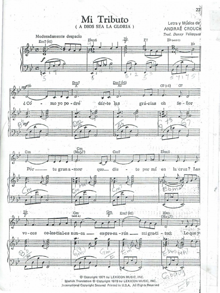 Mi Tributo Partitura PDF | PDF