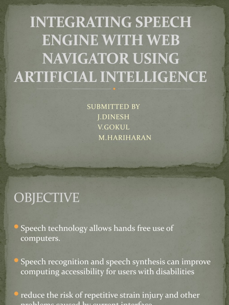 Integrating Speech Engine With Web Navigator Using Artificial Intelligence | PDF