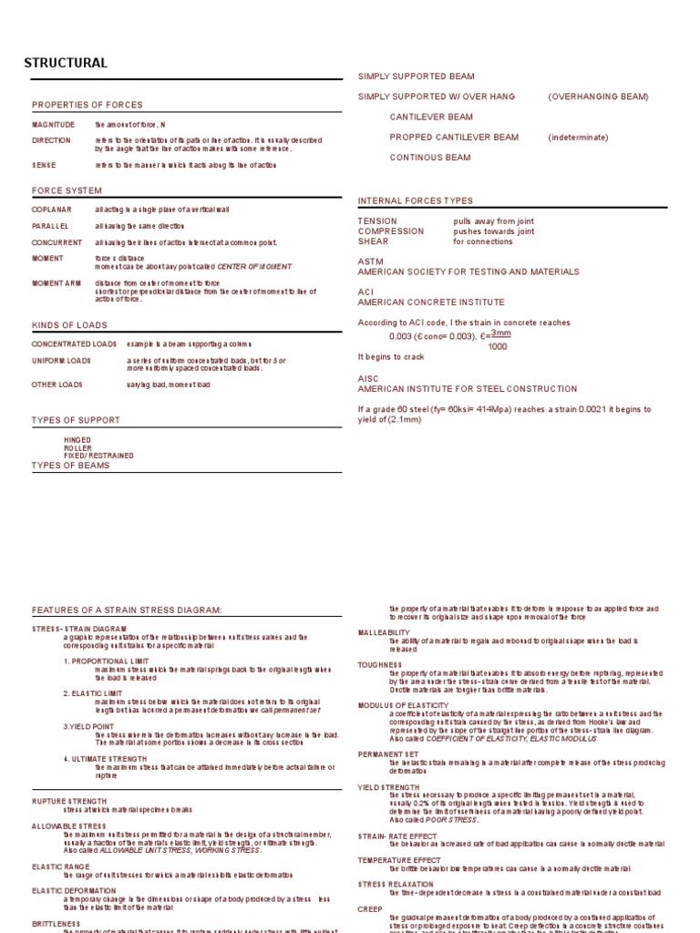 Structural Reviewer | PDF | Deformation (Engineering) | Buckling