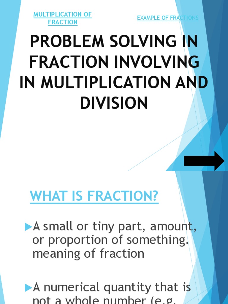 Problem Solving in Fraction Involving in Multiplication and | PDF ...