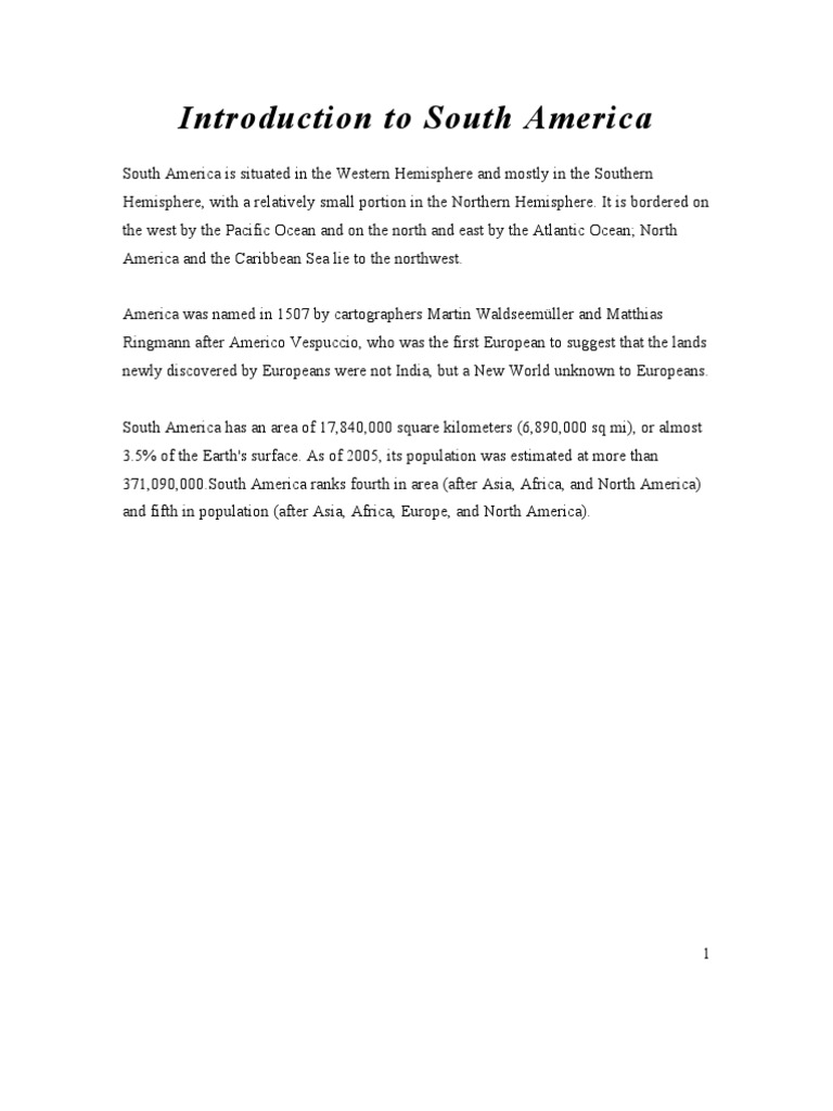 Introduction To South Final) | PDF | South America | Inflation