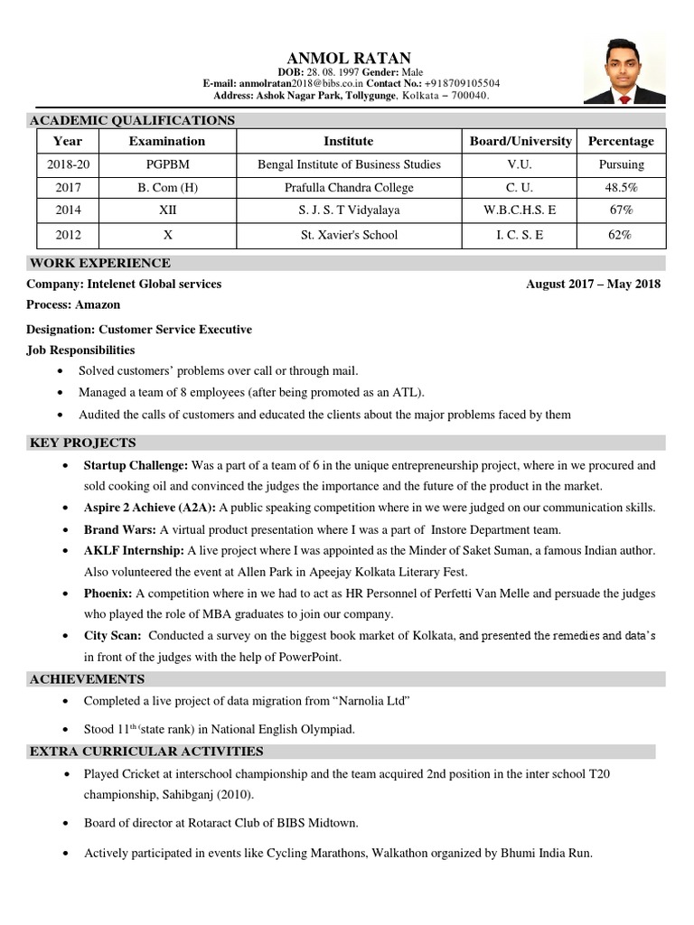 Anmol Rata CV | PDF | Economies | Business