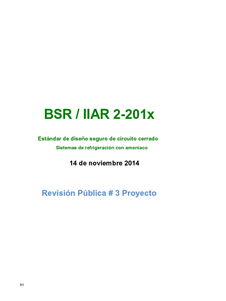 IIAR 2 3rd Review Draft Copy - En.es PDF | PDF | Amoníaco | Presión