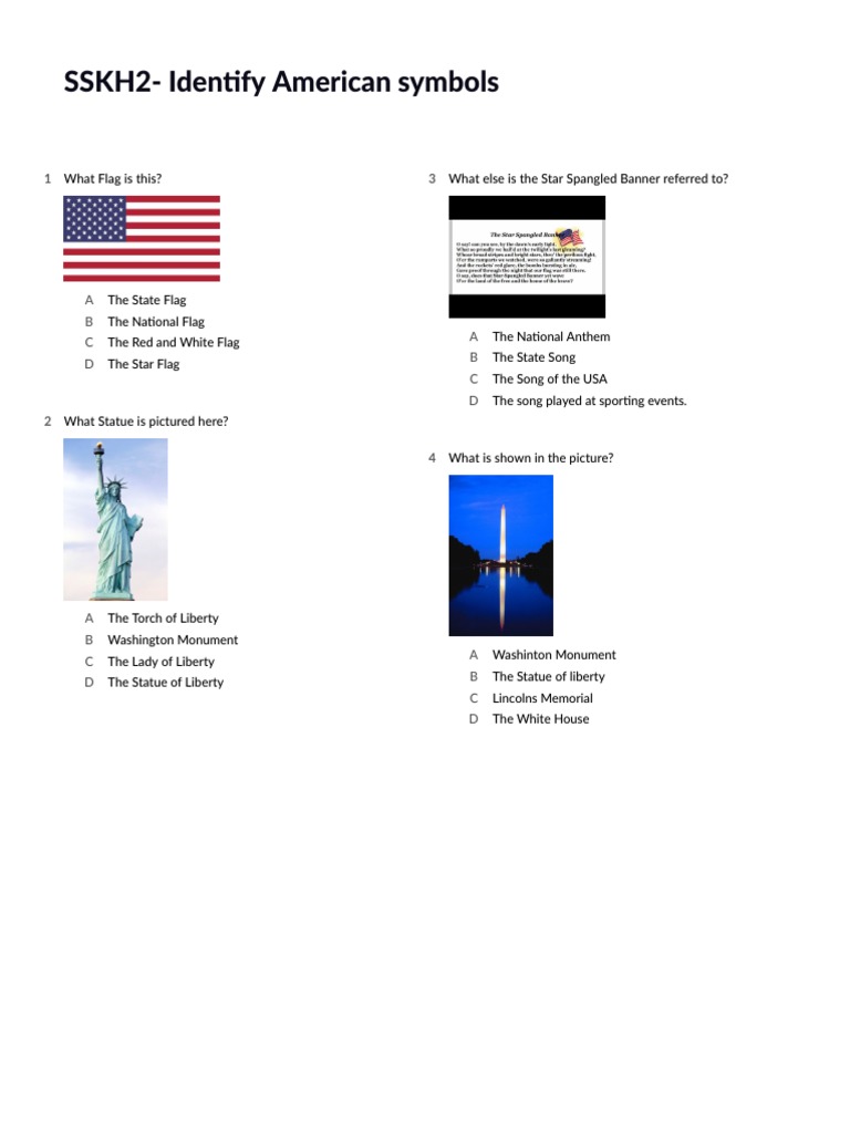 sskh2 - Identify American Symbols | PDF
