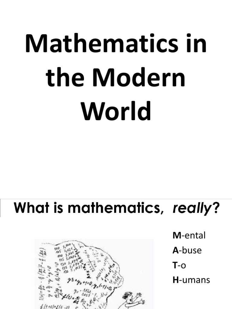 Mathematics in the Modern World: Exploring the Ubiquity and Diversity ...