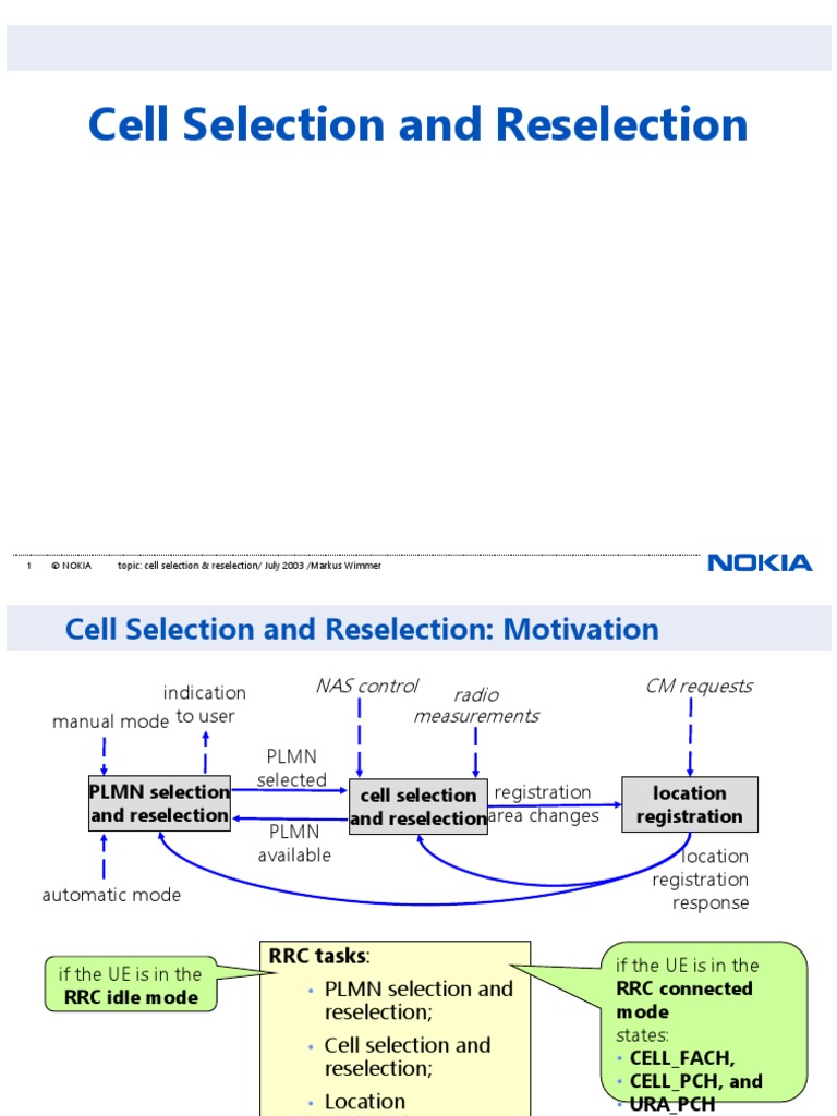 Cell Selection Reselection | PDF | Telecommunications | Electronics