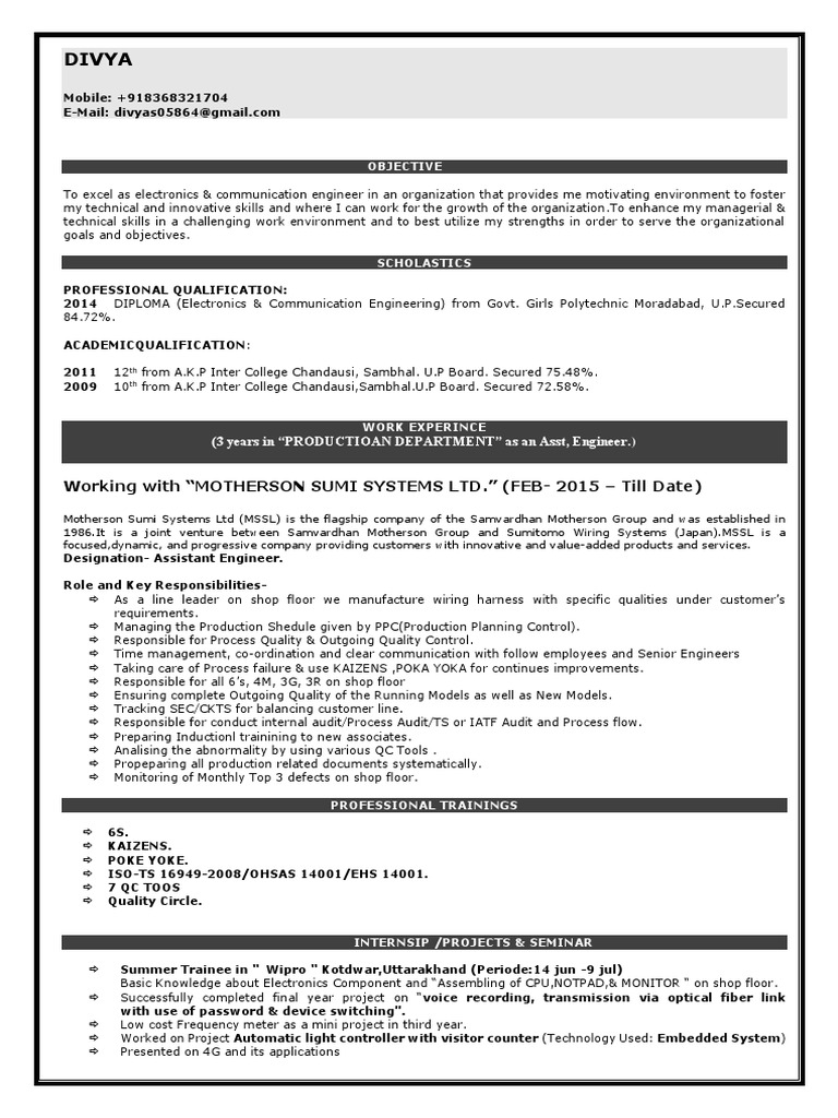 Divya Resume PDF | PDF | Mosfet | Cmos