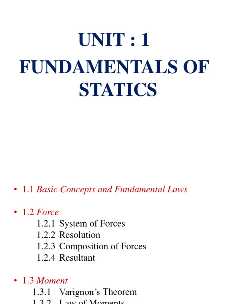 Fundamentals of Statics Power Point Presentation | PDF | Newton's Laws ...