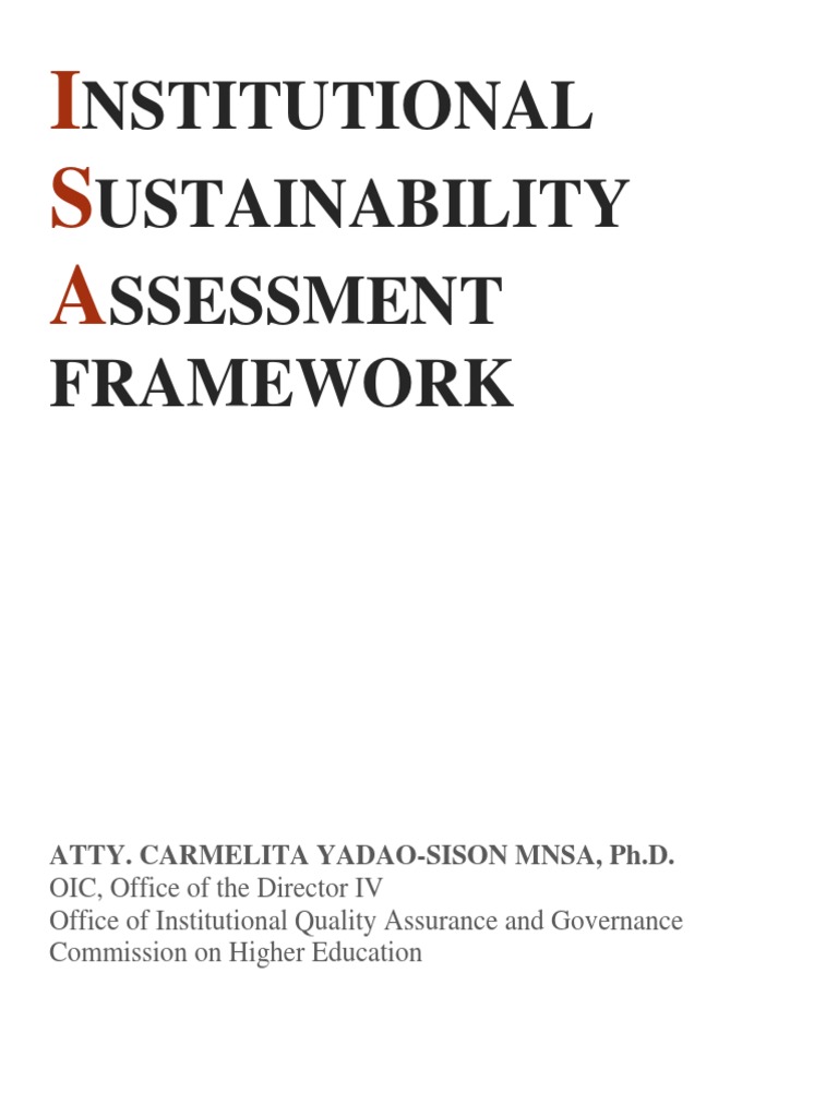 CHED's Institutional Sustainability Assessment | PDF | Governance ...