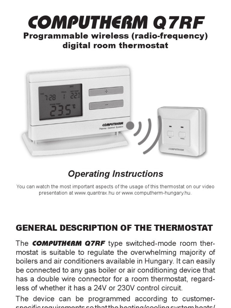 q7rf Manual en | PDF | Thermostat | Mains Electricity