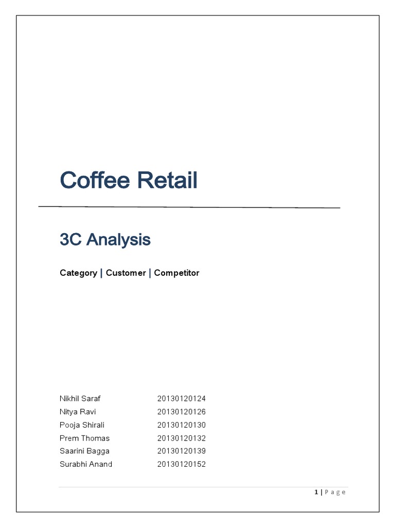 Coffee Retail: 3C Analysis | PDF | Coffeehouse | Foodservice
