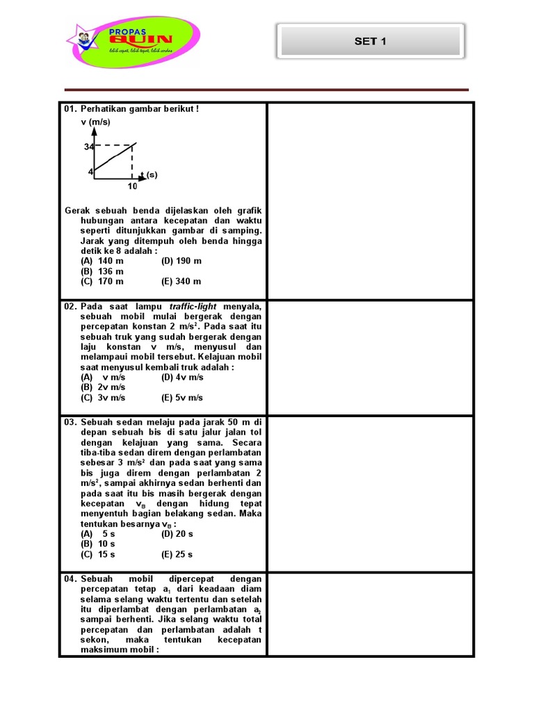 Grafik Gerak Benda dan Soal Fisika | PDF