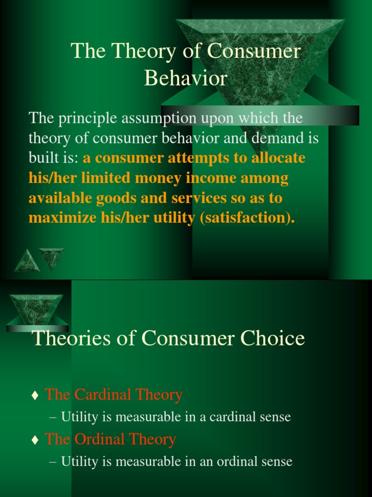Theories of Consumer Choice | PDF | Finance & Money Management