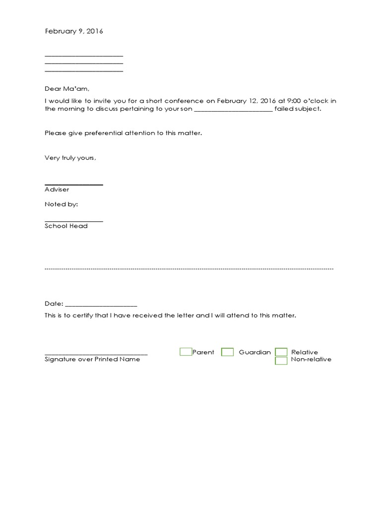 FAILING GRADE Letter To Parent's | PDF | Cooking, Food & Wine