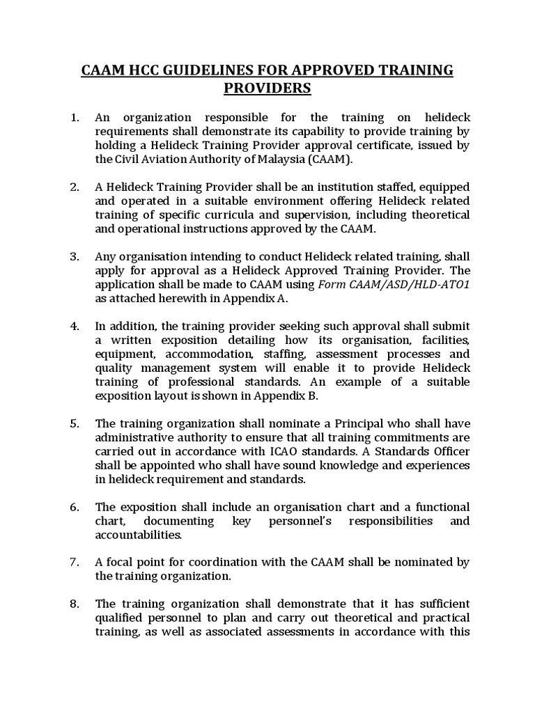CAAM Certification for Helideck Training | PDF | Quality Management ...