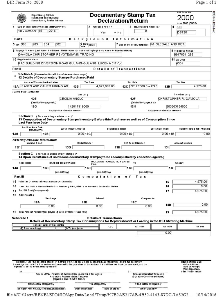 DST | PDF | Taxes | Payments