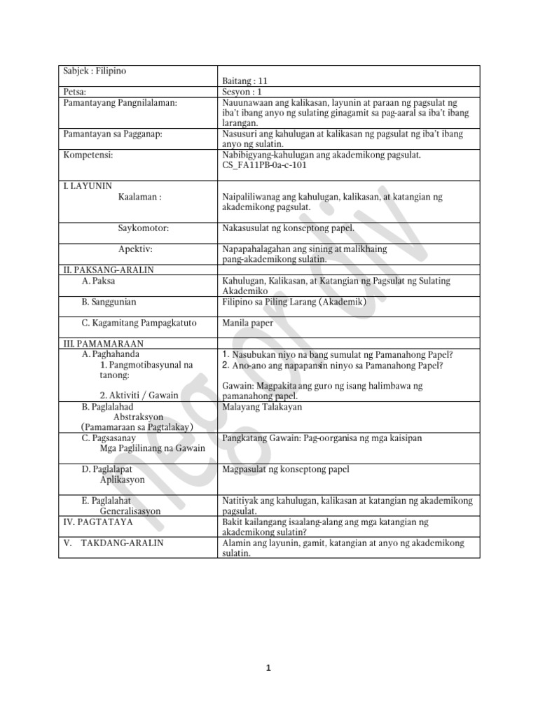 Sanayang Aklat Sa Filipino - Akademiko PDF | PDF