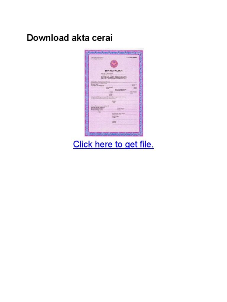Akta Cerai PDF | PDF | Hukum