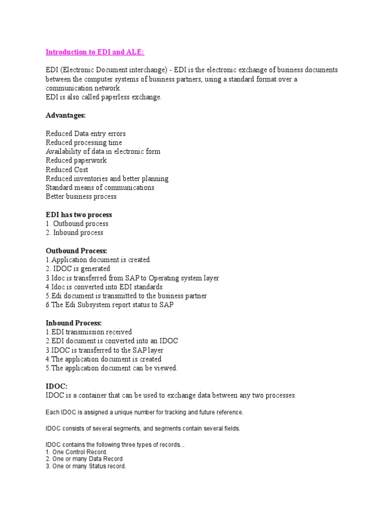 Idocs | PDF | Electronic Data Interchange | Data Type