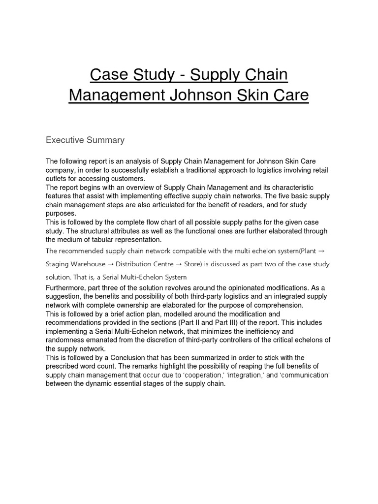 Case Study - Supply Chain Management Joh | Download Free PDF | Supply ...