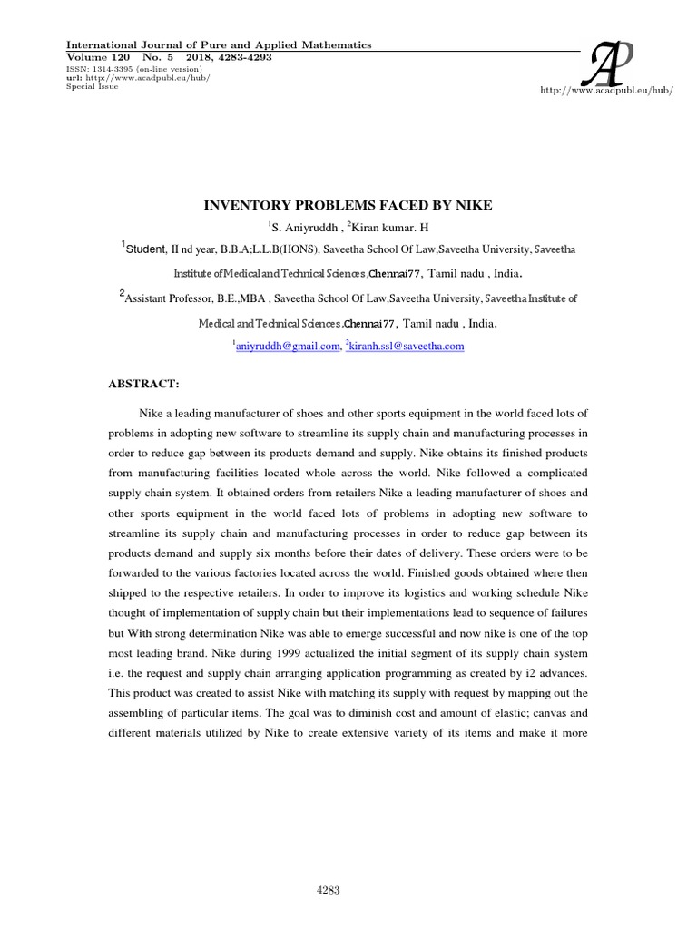 Nike Inventory PDF | PDF | Nike | Inventory