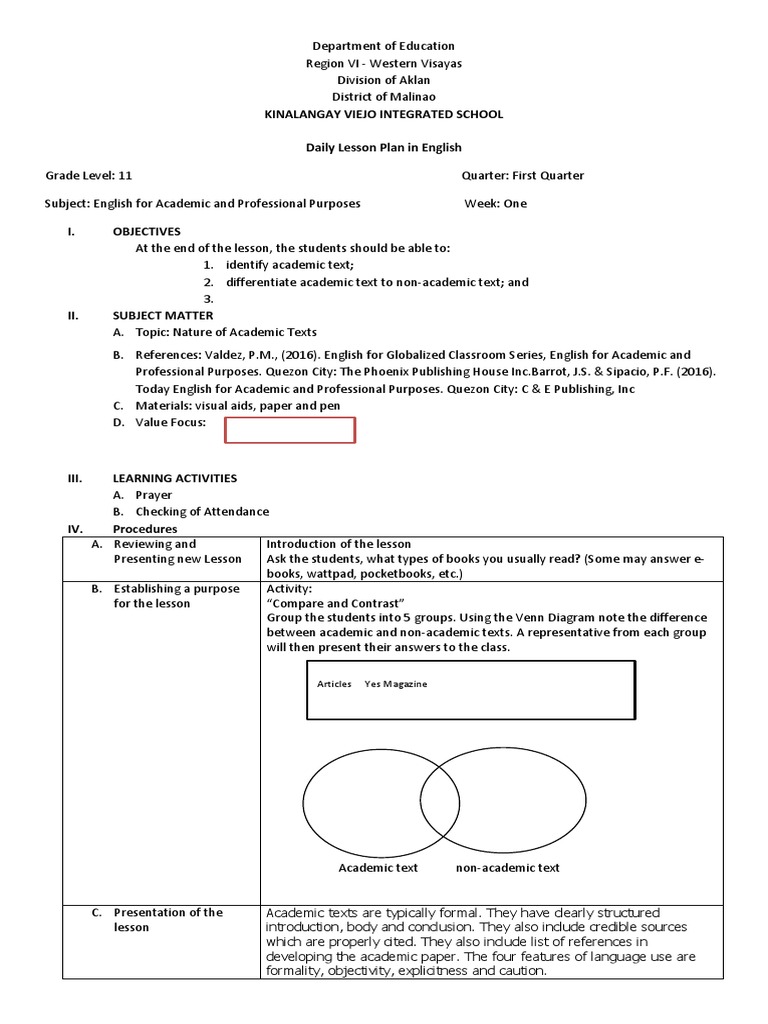 Eapp Lesson Plan | PDF | Lesson Plan | Evaluation