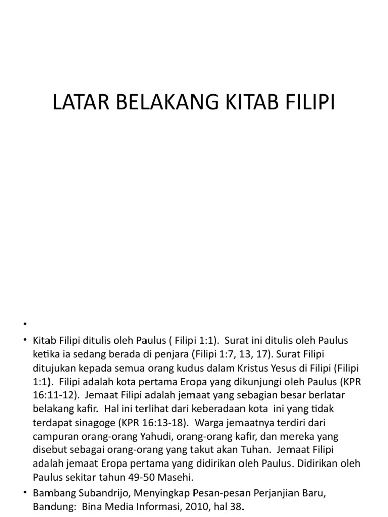Latar Belakang Kitab Filipi Dan Parsing Declensi | PDF