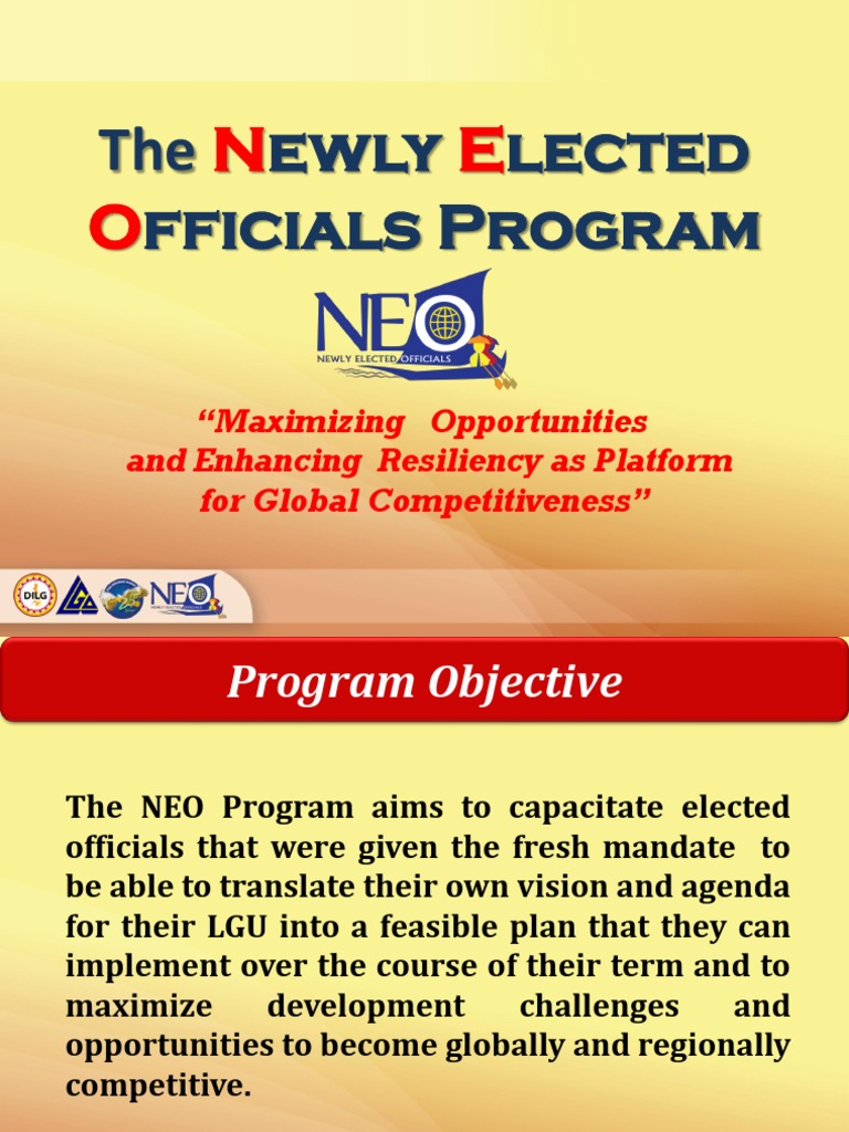 2016 NEO Program Presentation | PDF | Governance | Economic Development
