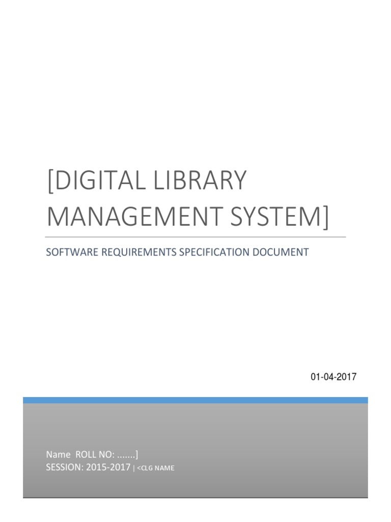 (Digital Library Management System) : Software Requirements ...