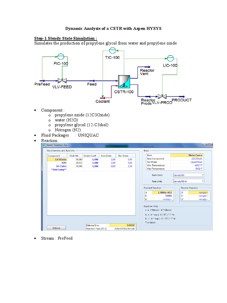 Exercise-3 CSTR Dynamic PDF | PDF | Chemical Reactor | Chemical Engineering