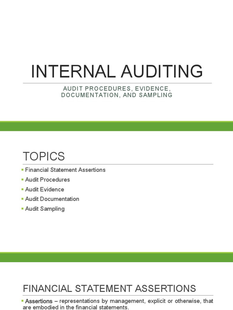 Audit Procedures, Evidence, Documentation and Sampling | PDF | Audit ...