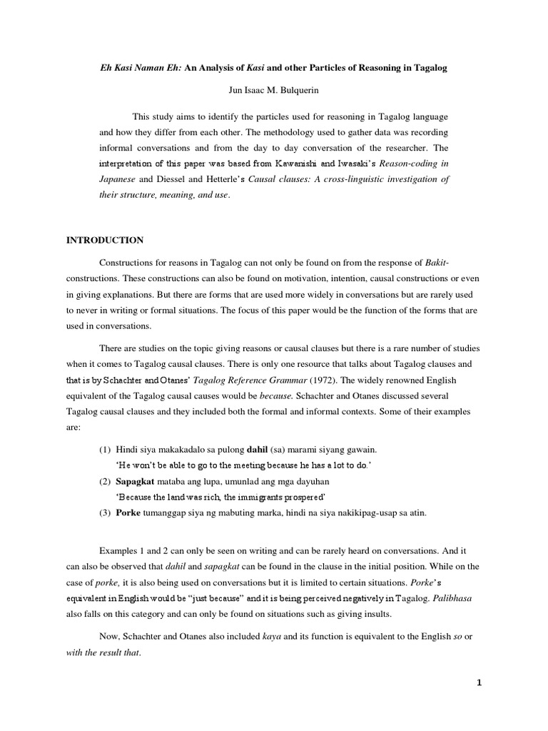 Bulquerin Thesis Draft PDF | PDF | Causality | Japanese Language