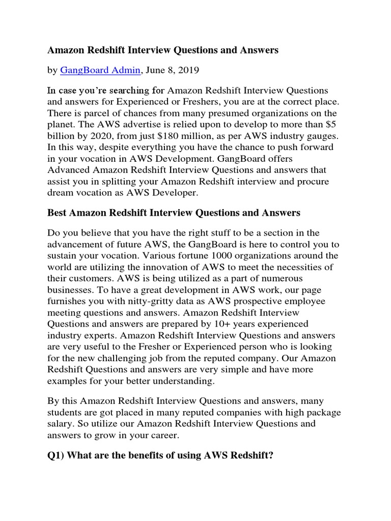 AWS - Interview Questions and Answers | PDF | Cloud Computing | Amazon ...