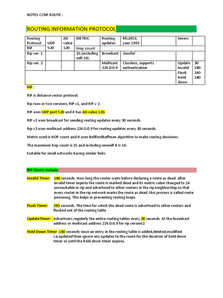 Routing Information Protocol: Hop Count | PDF | Routing | Network ...