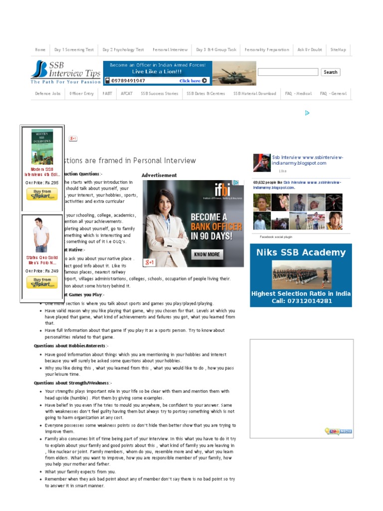 SSB Interview Tips and Army Officer Selection Board Tips - How ...