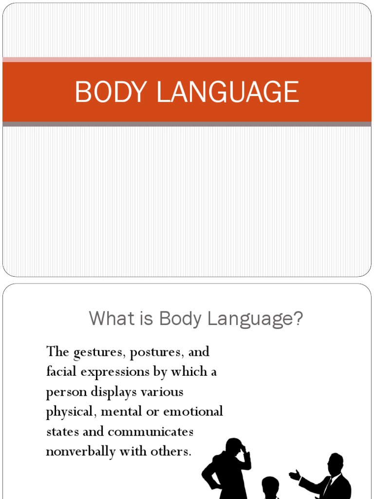 Body Language Pdf Body Language Nonverbal Communication