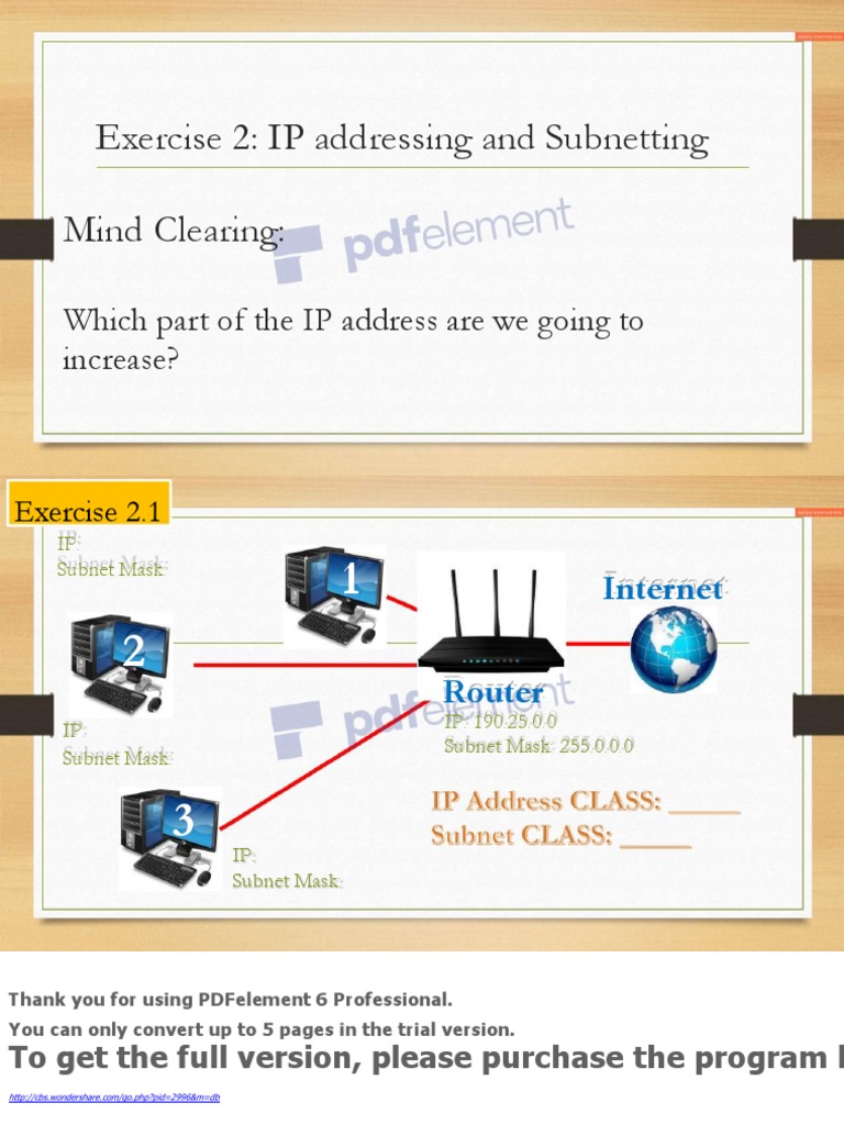 Exercise 2: IP Addressing and Subnetting Mind Clearing:: Which Part of ...