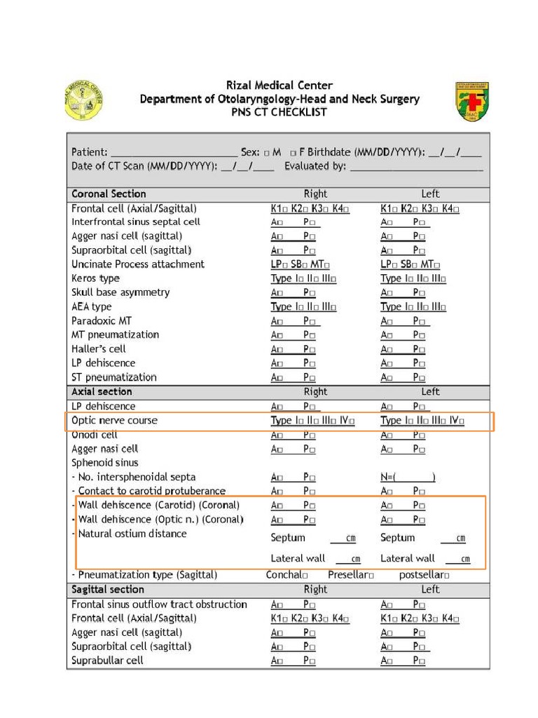 CT Scan Reading Check List | PDF