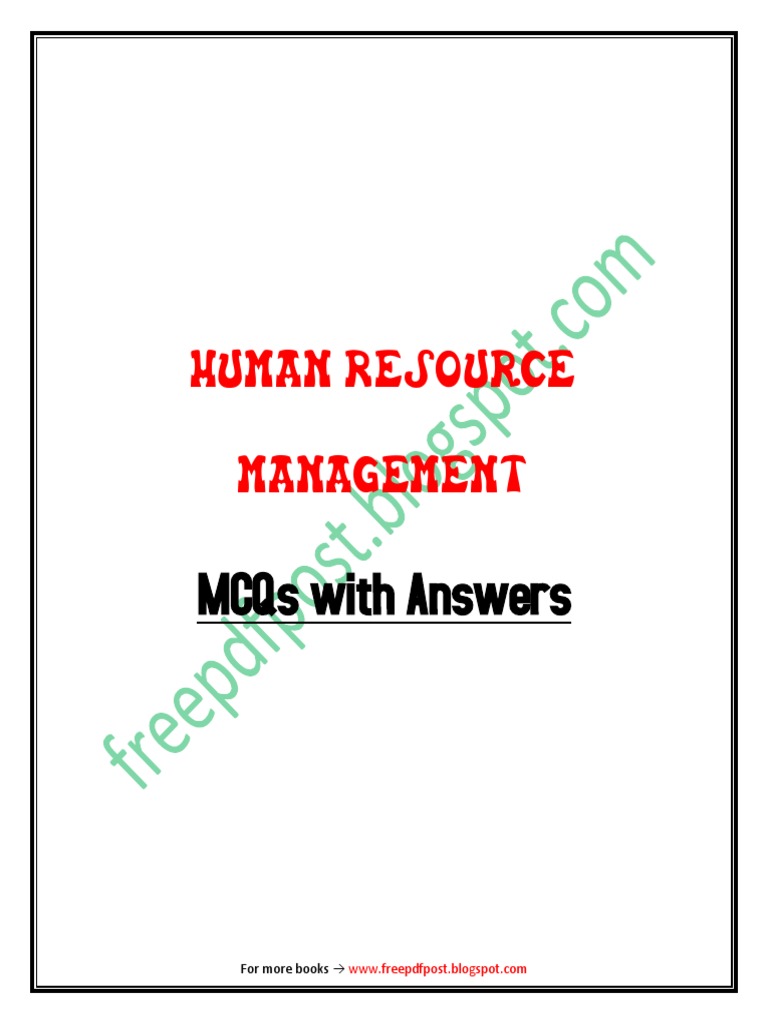 HRM MCQs and Answers Guide | PDF | Human Resource Management | Human ...