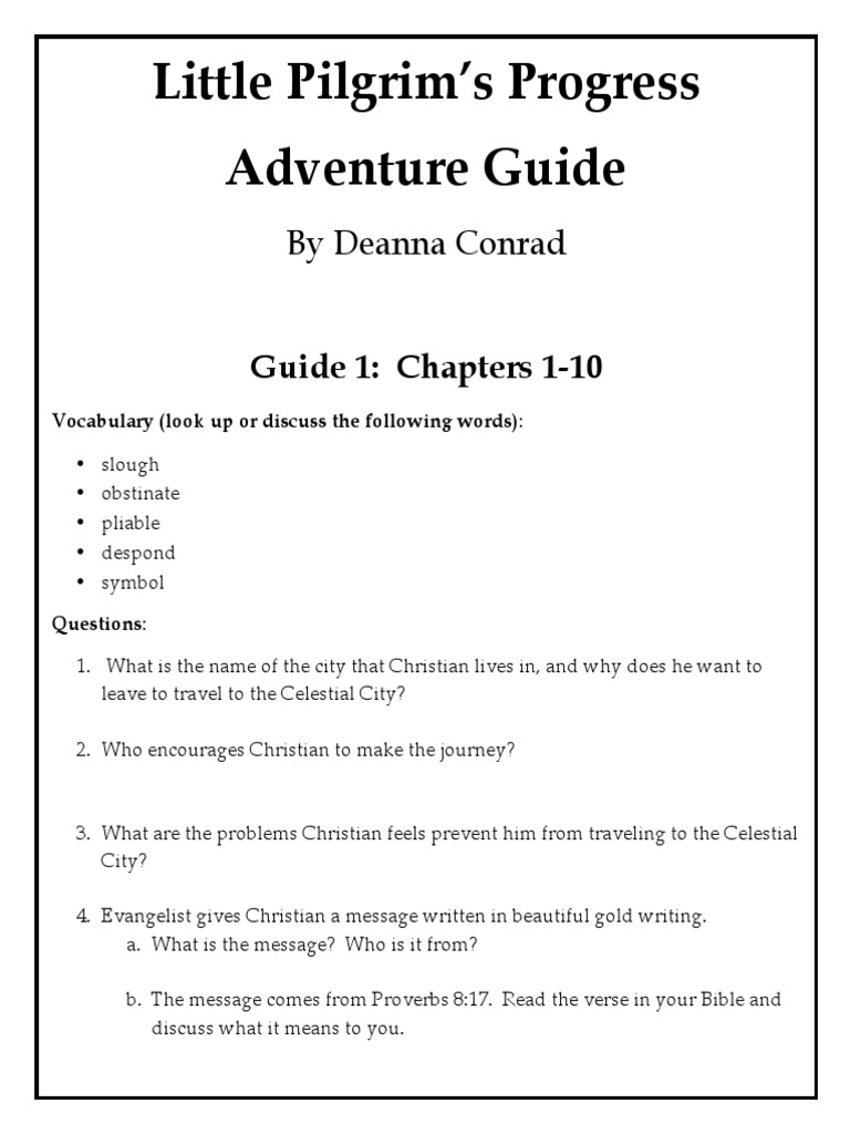 Little Pilgrim Study GuidePDF | The Pilgrim's Progress