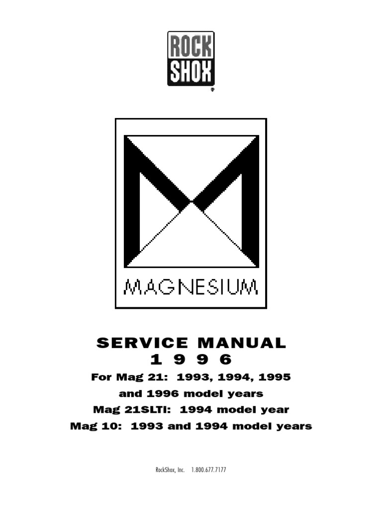 RockShox Mag 21 & 10 Service Manual | PDF | Suspension (Vehicle ...