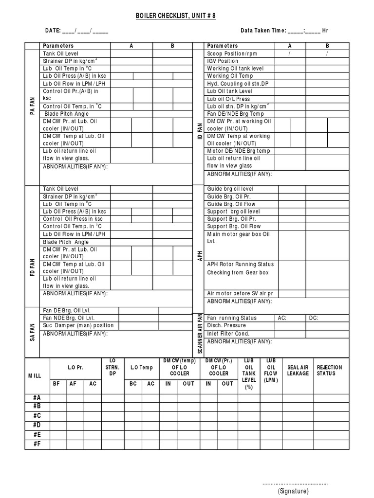 Checklist PDF | PDF | Rotating Machines | Gas Technologies